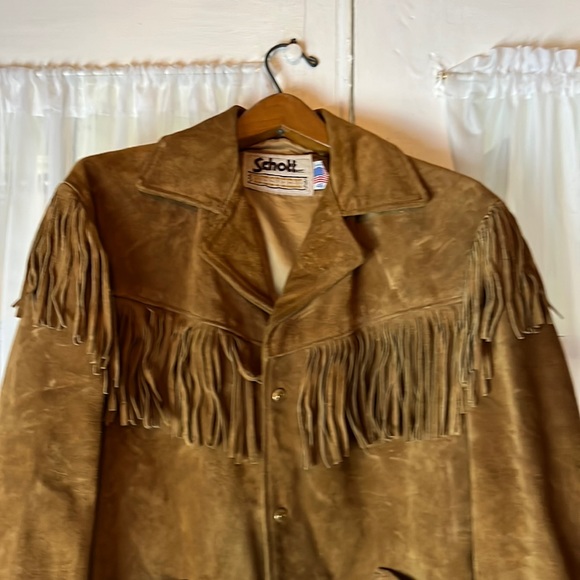 Schott | Jackets & Coats | Vintage Schott Western Suede Leather Fringe Jacket Mens 46 Rancher ...